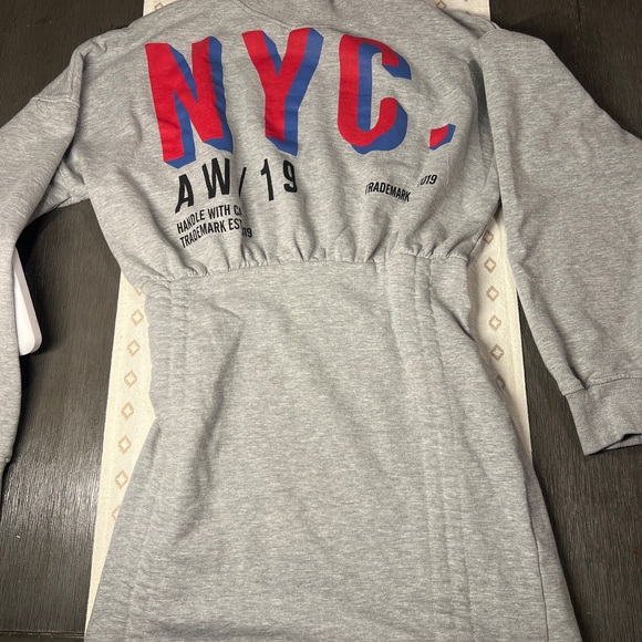 Missguided + | Dresses | Missguided Gray Sweatshirt Dress With Red And ...